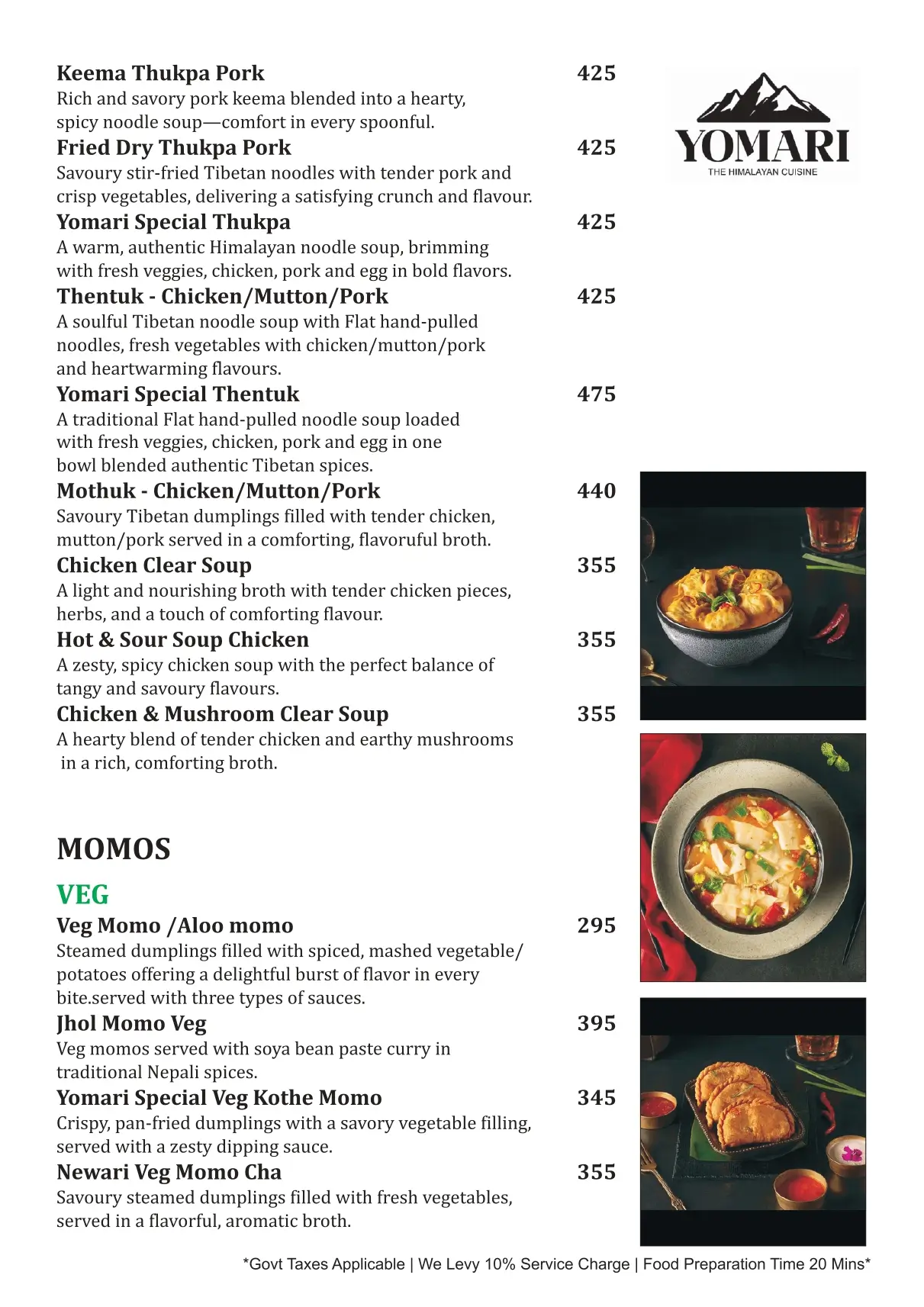 Our Menus » Yomari Kolkata